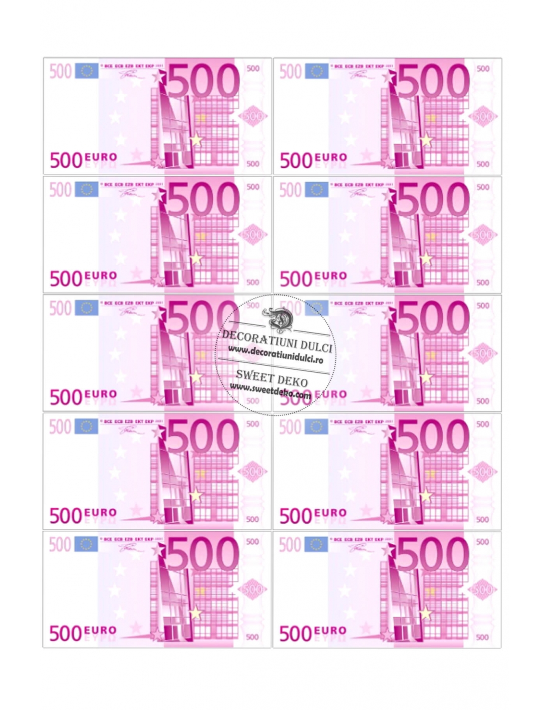 Imagine comestibila bancnota mare 500 lei