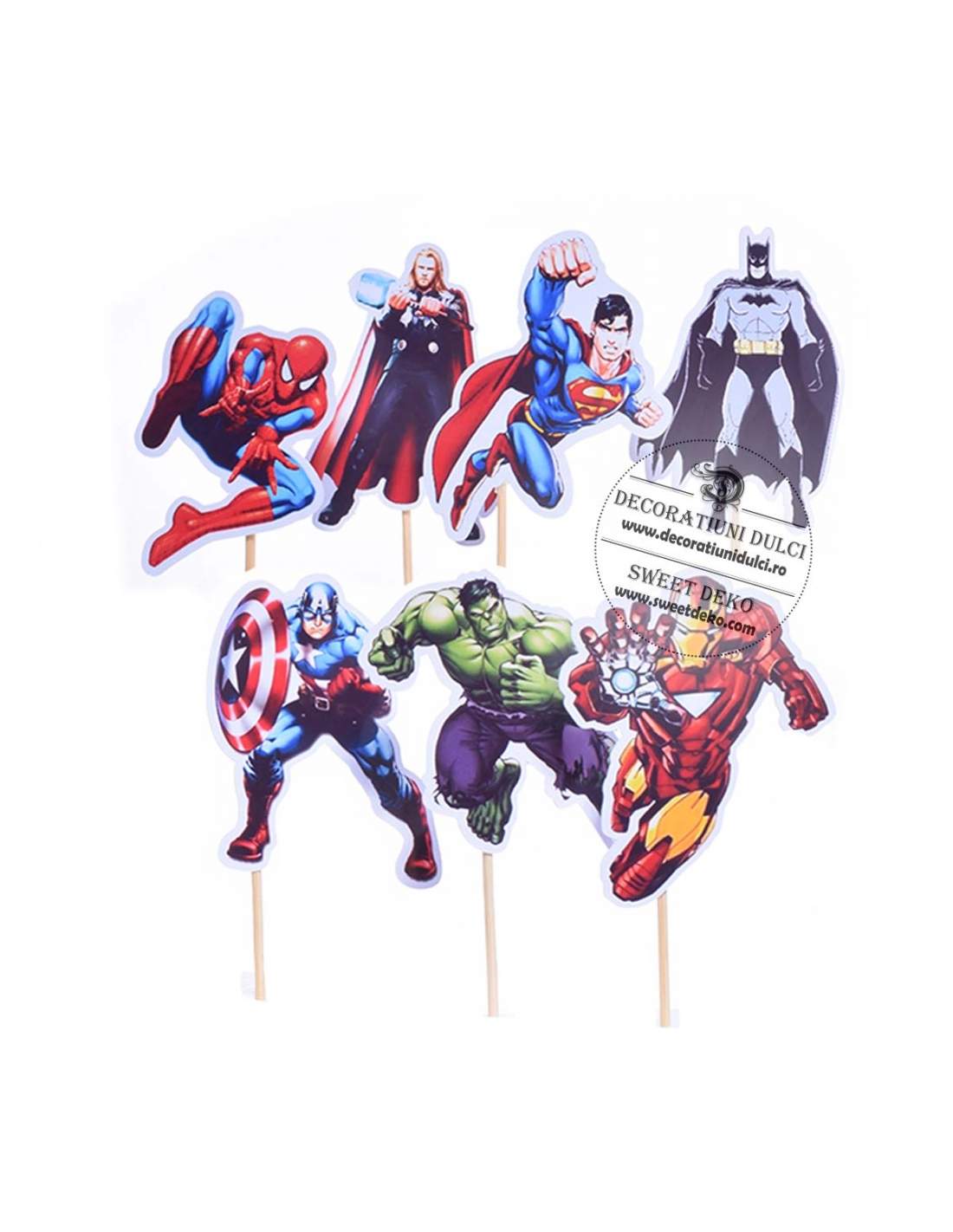 Toppers din carton 7 super eroi