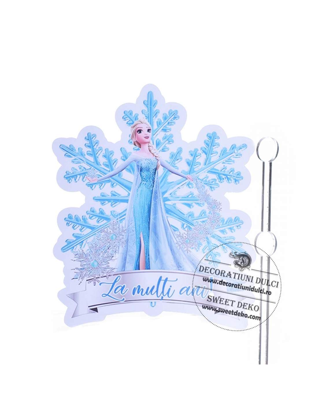 Cake topper din carton Elsa decor fulg